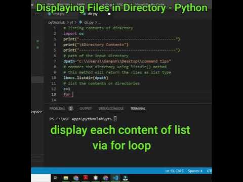 List Contents of Directory in Python | Display Files in Directory Python #shorts - YouTube