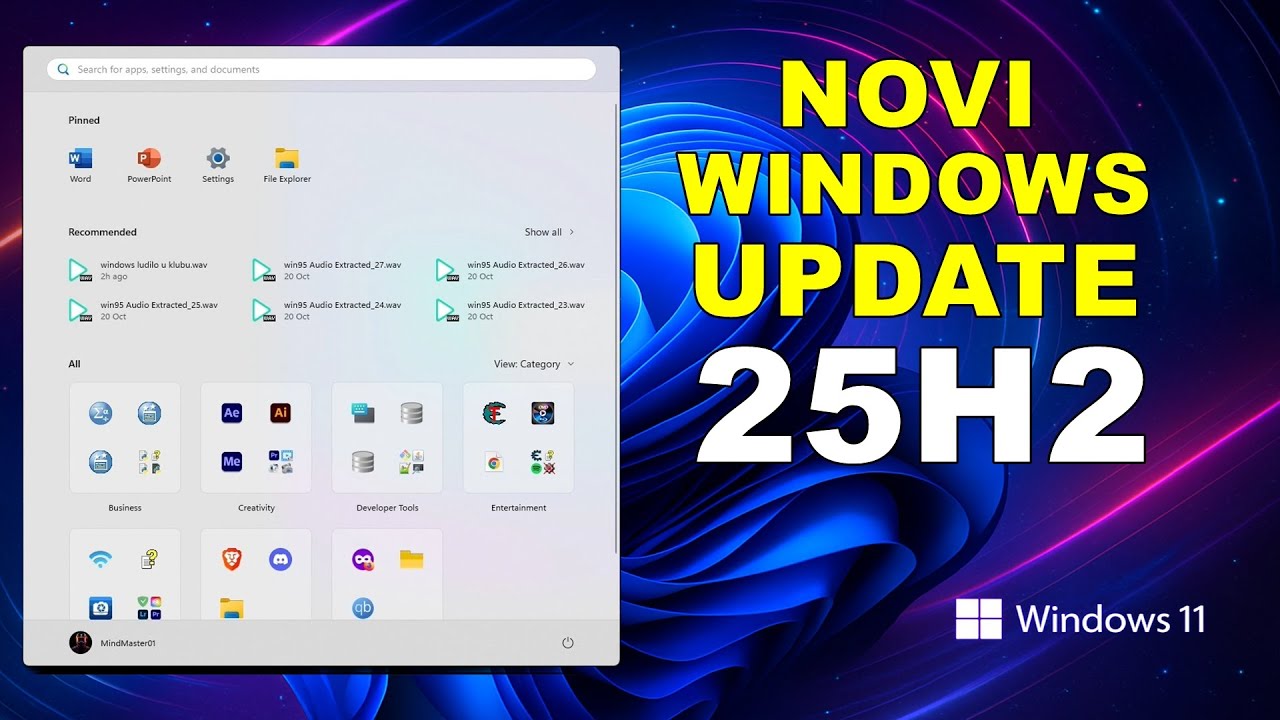 Novi UPDATE 25H2 za Windows 11 - pregled i mišljenje | Techcode - YouTube