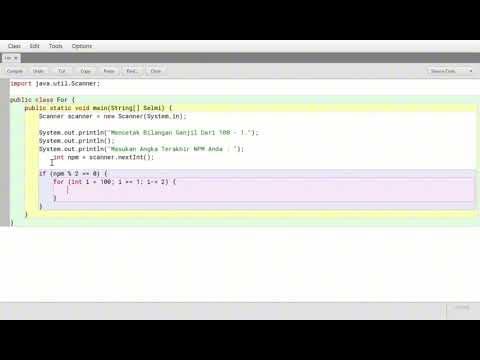Program Sederhana Looping For Pada Bahasa Pemrograman JAVA - YouTube