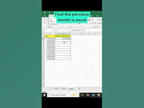 Find the previous month in Excel | #eomonth #excelfunction #viral #shortvideos #excelspreadsheet ...