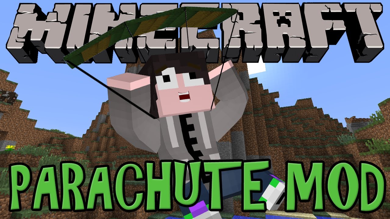Minecraft Mod Review: PARACHUTE MOD - JUMP AND GLIDE!! - YouTube