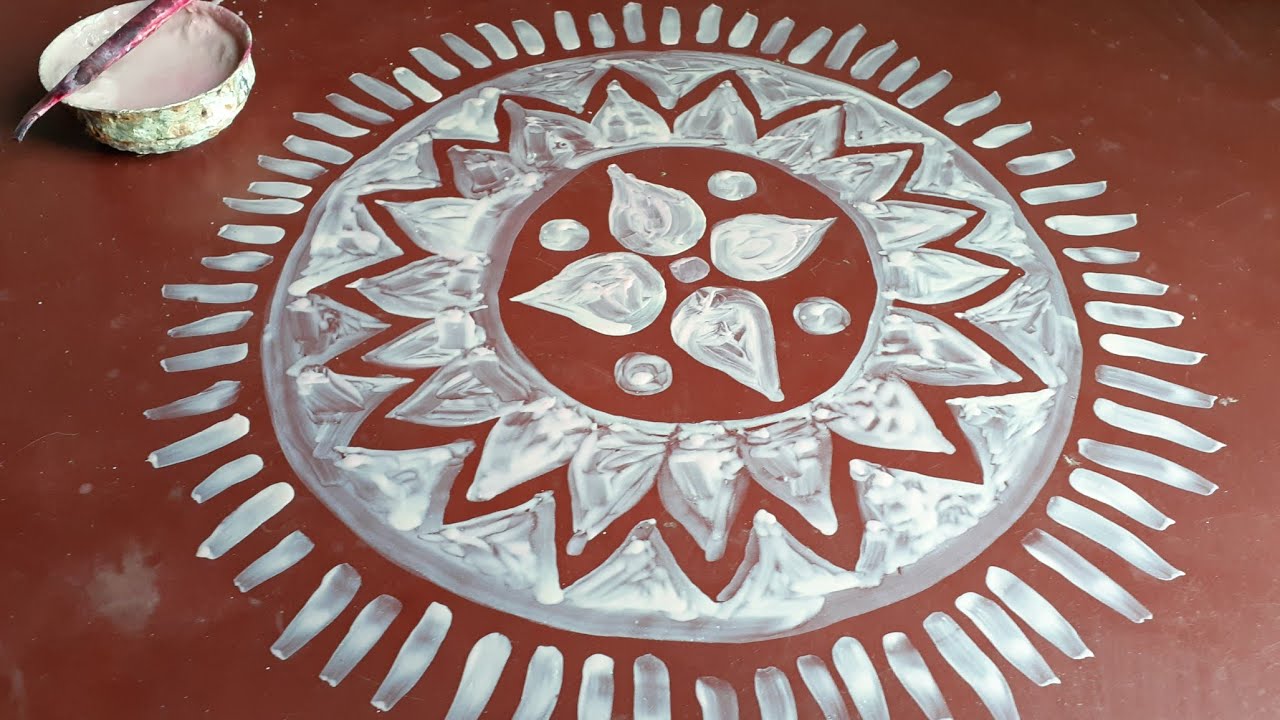 Very simple alpona design/Simple design alpona - YouTube