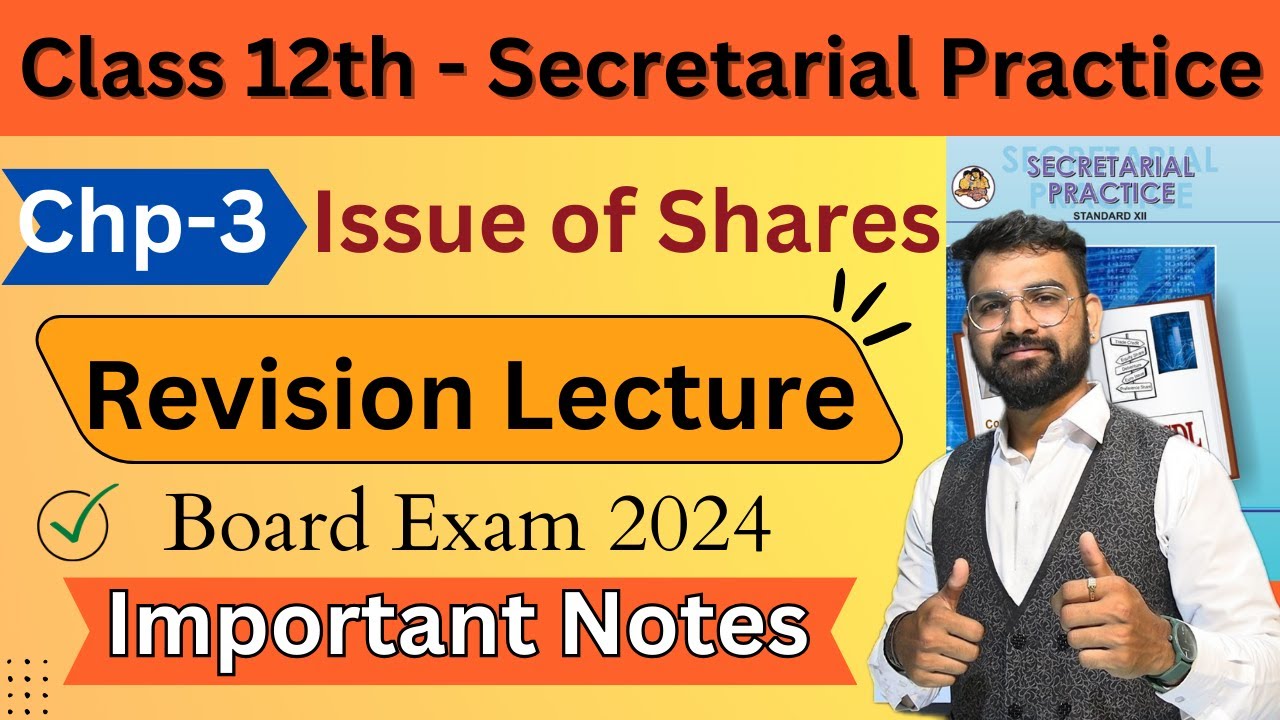 REVISION LECTURE | IMPORTANT NOTES | Class 12th | SP | Chapter 3 | HSC ...
