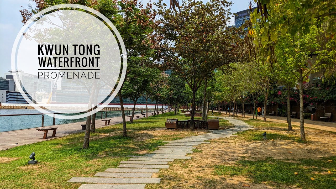 Walk at one of Hong Kong's best Parks 4K - The Kwun Tong Waterfront Promenade - Spring 2023 #hk ...
