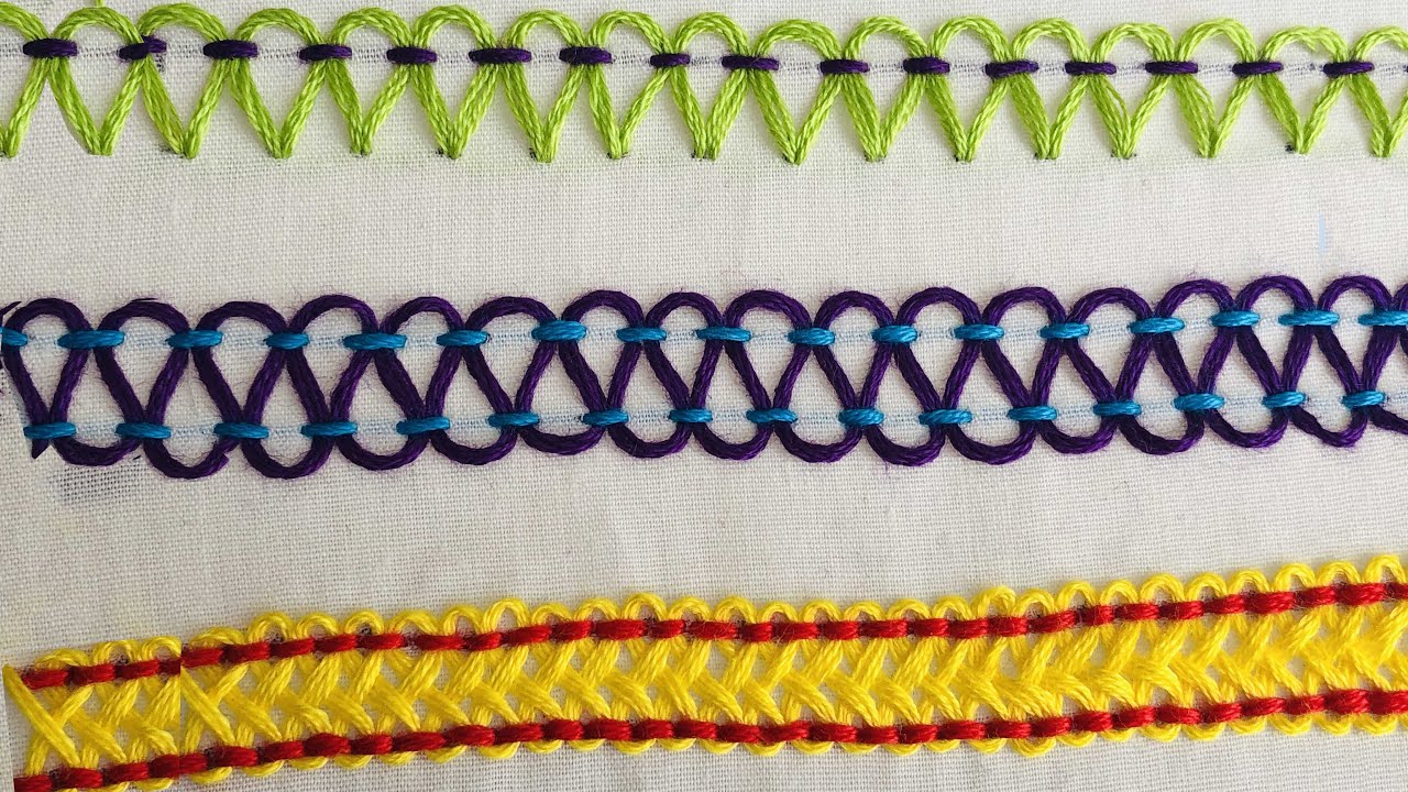 Very Simple And Beautiful Border Line Hand Embroidery - Embroidery For ...