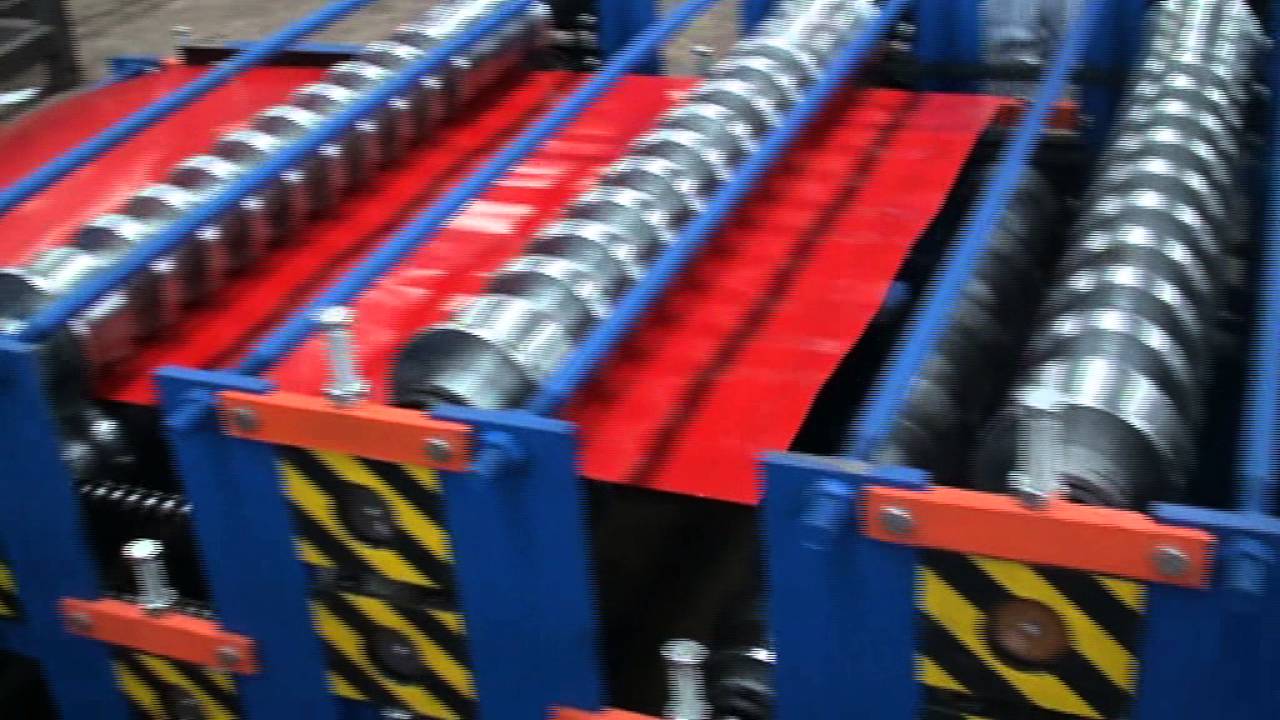double layer roll forming machine for IBR and corrugated panel - YouTube