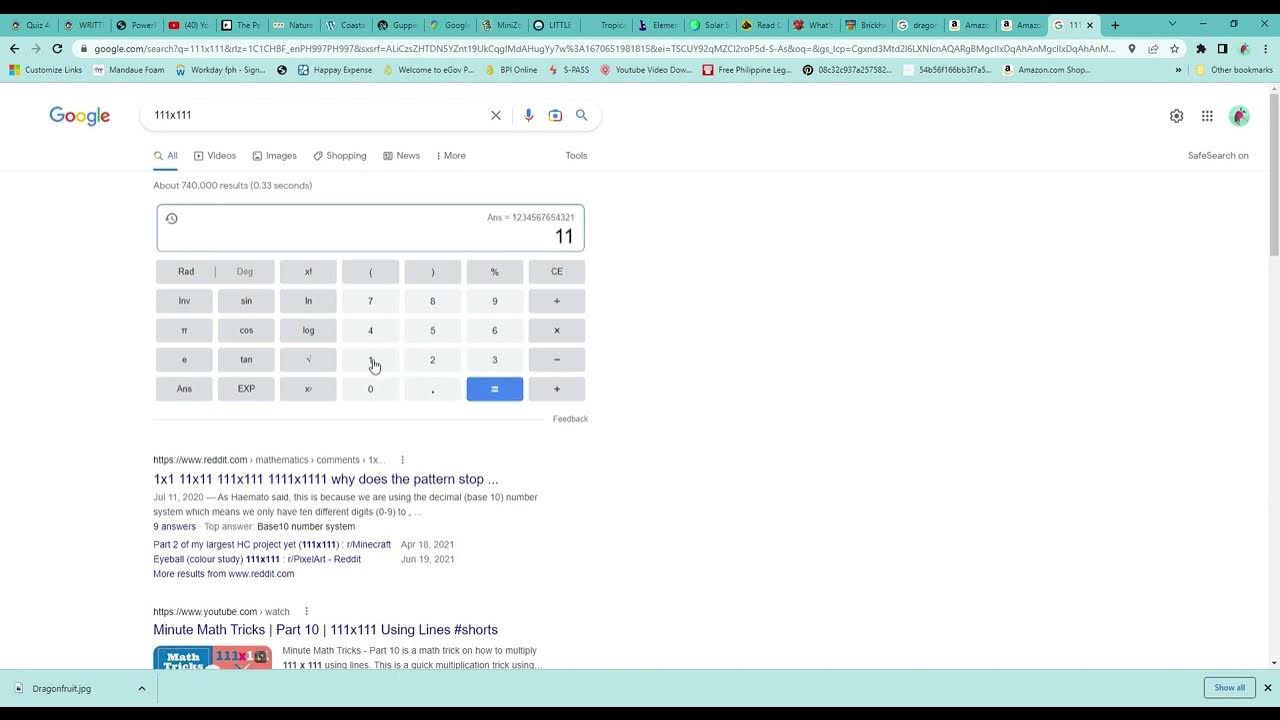 Math Sequence: 1, 121, 12321, 1234321, 123454321.... - YouTube
