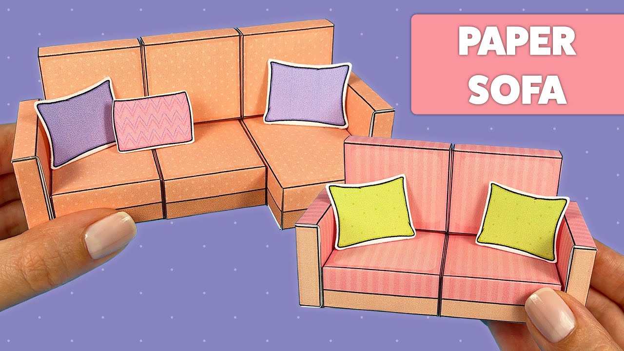 DIY Miniature paper sofa | Paper craft - YouTube