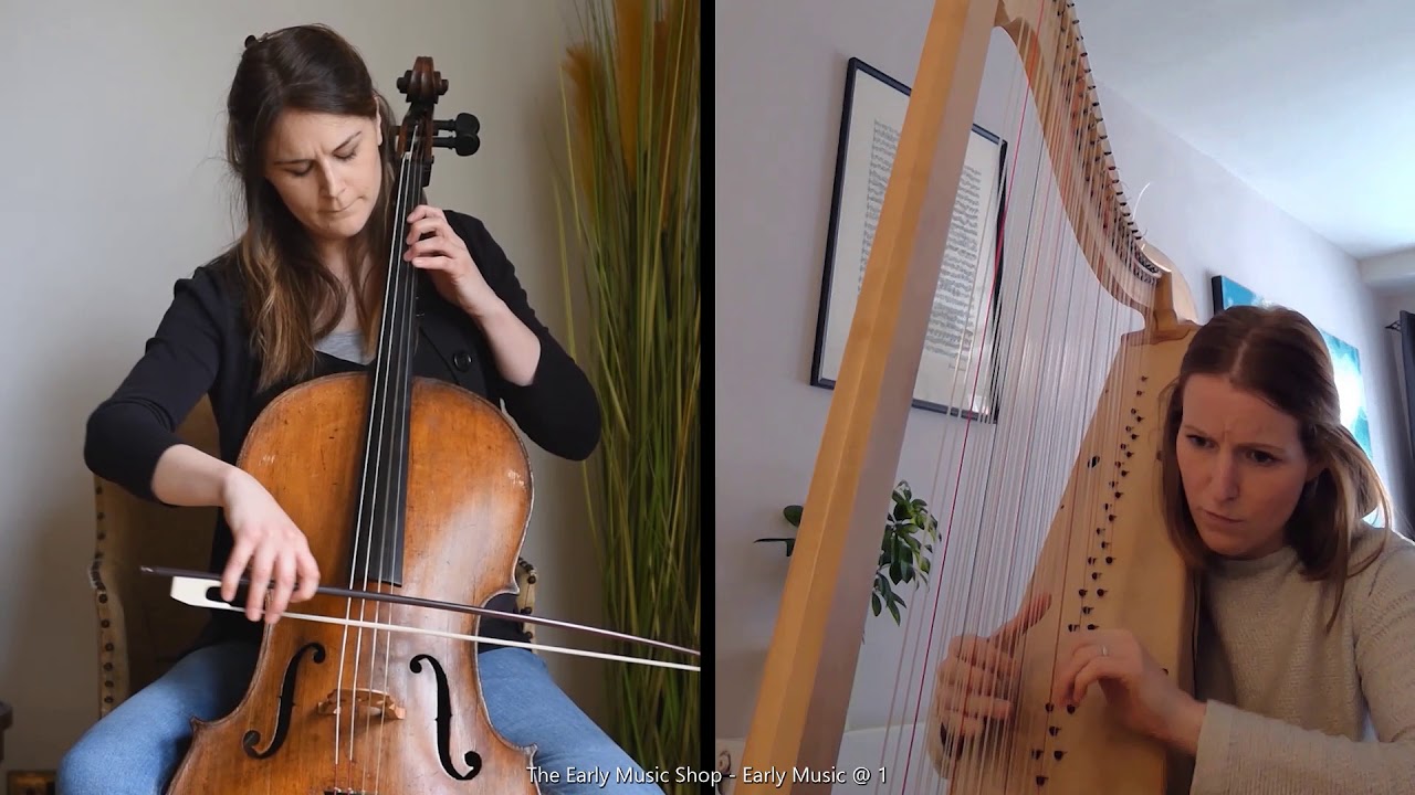 Early Music @ 1: Carina, Baroque Cello & Aileen, Baroque Harp - YouTube