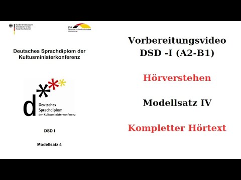 Auf dem Weg zum DSD-I - Hörverstehen - Kompletter Hörtext Modellsatz IV (B1-Niveau) - YouTube