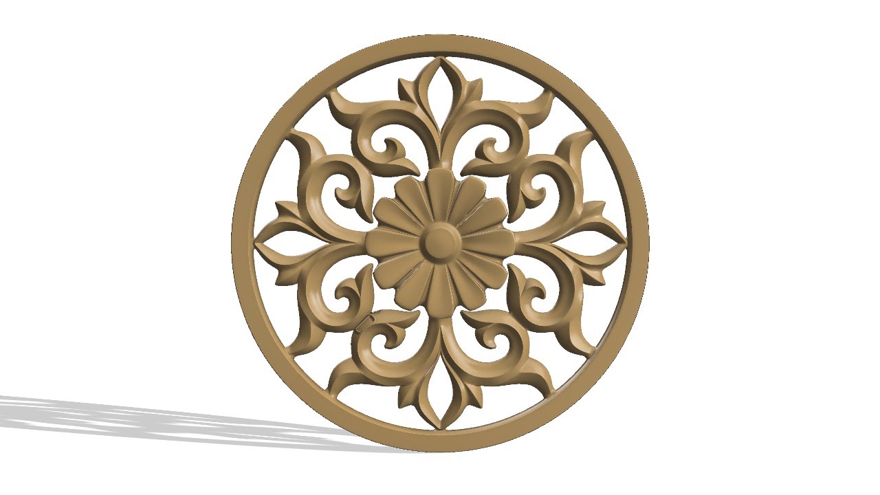 Carved Decor Central 3D Model stl 3d print - cnc - YouTube