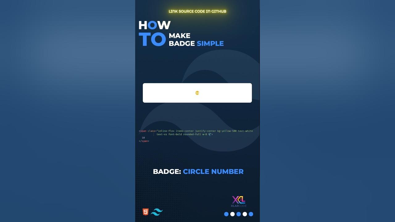 How to make badge circle number - v10 #html #tailwindcss #css #javascript #webdesign - YouTube