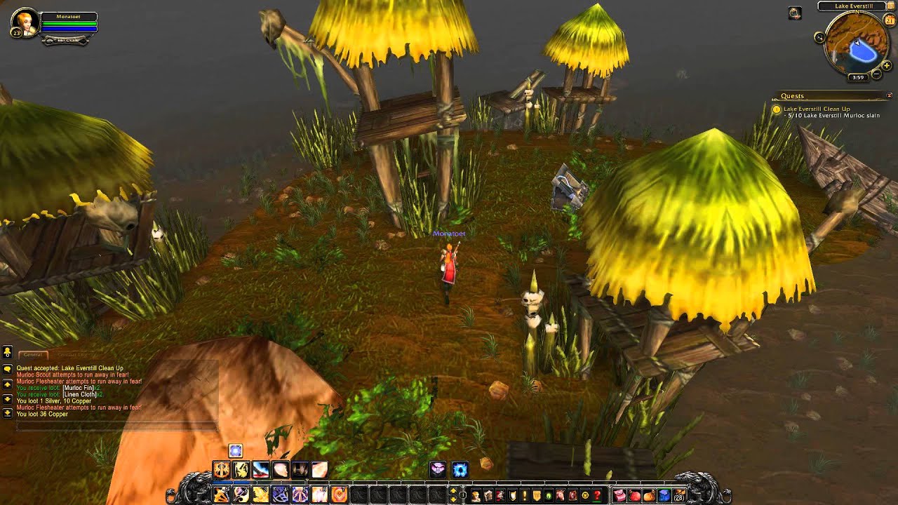 Quest 84: Lake Everstill Clean Up (WoW, human, paladin) - YouTube