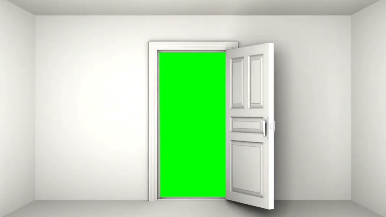Green Screen White Door with Zoom In 4k - YouTube