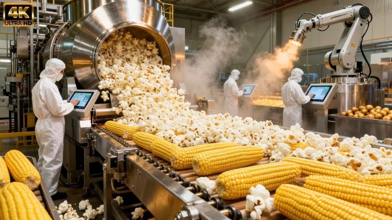Inside the Popcorn Processing Facility – (Full Process) How Popcorn Is ...