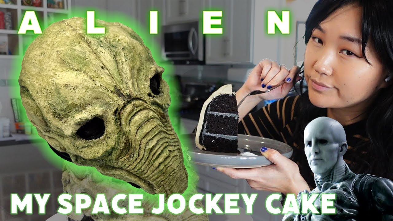I made an ALIEN themed CAKE | The Space Jockey's Helmet - YouTube