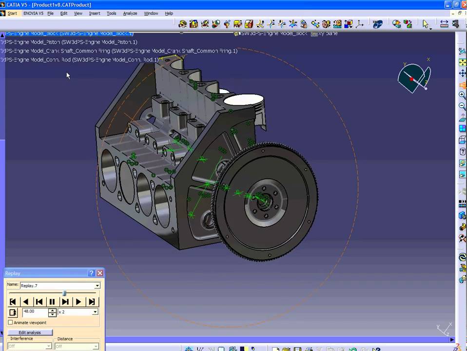 Catia tutorial V8 engine sample Thailand - YouTube