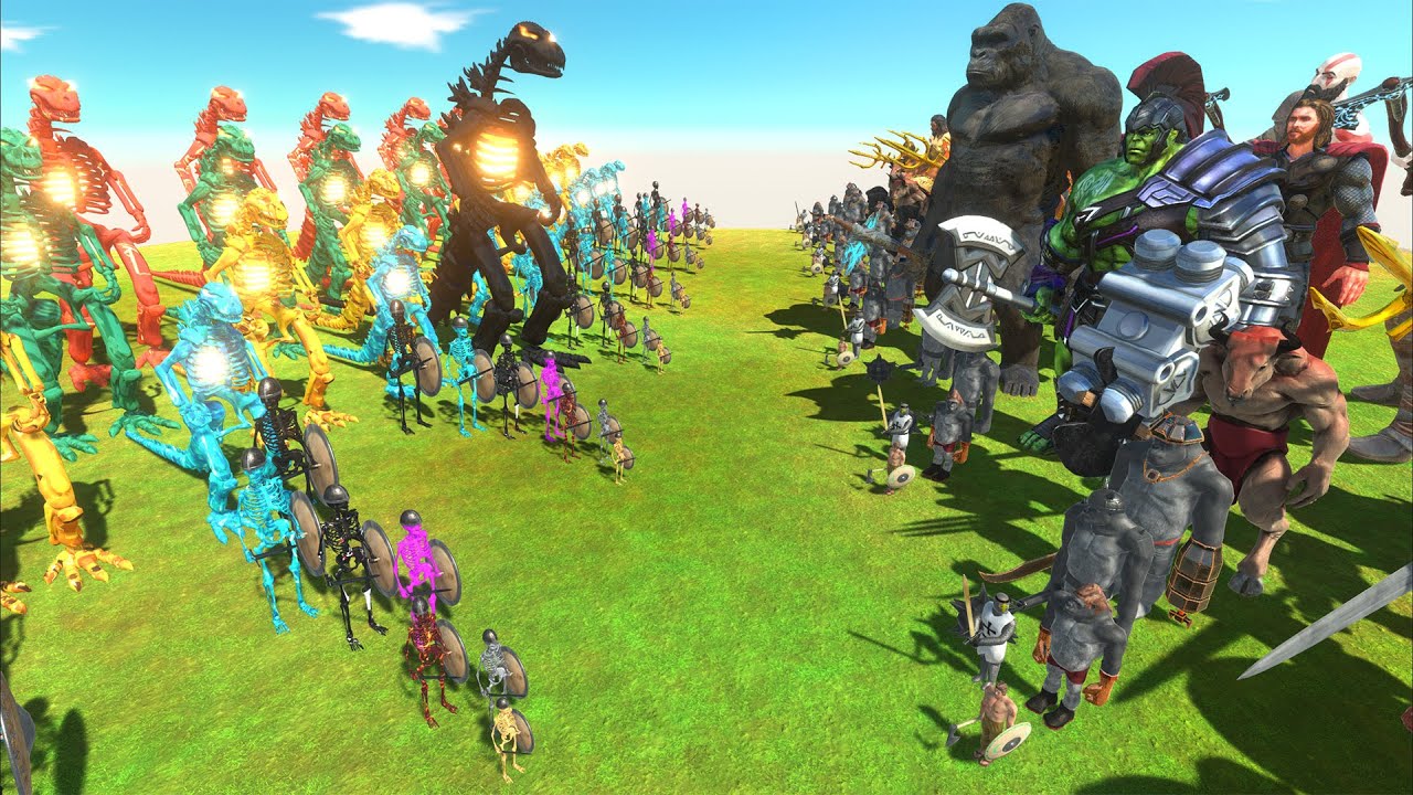 MELEE WEAPON TEAM vs SKELETON TEAM - Animal Revolt Battle Simulator ...