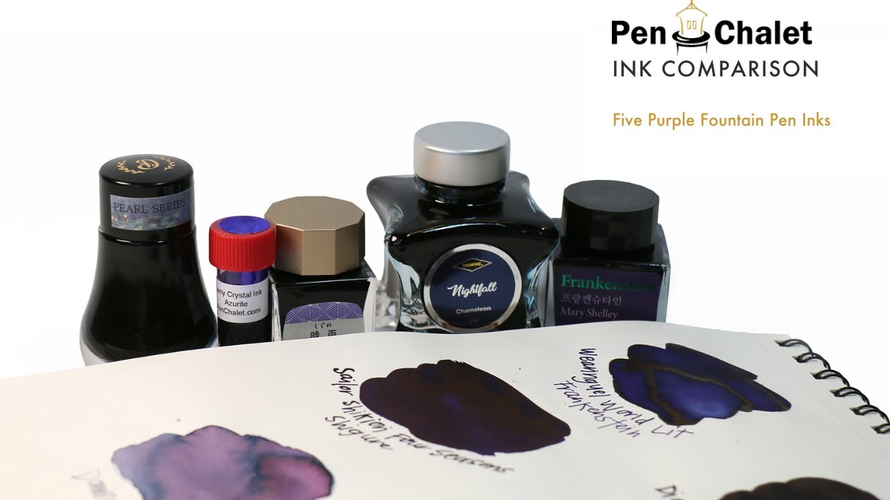 Monthly Ink Comparison: 5 Purple Fountain Pen Inks - YouTube