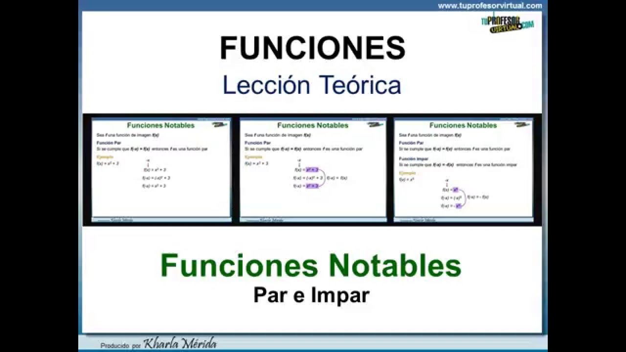 FUNCIONES. Notables. Par e Impar - YouTube