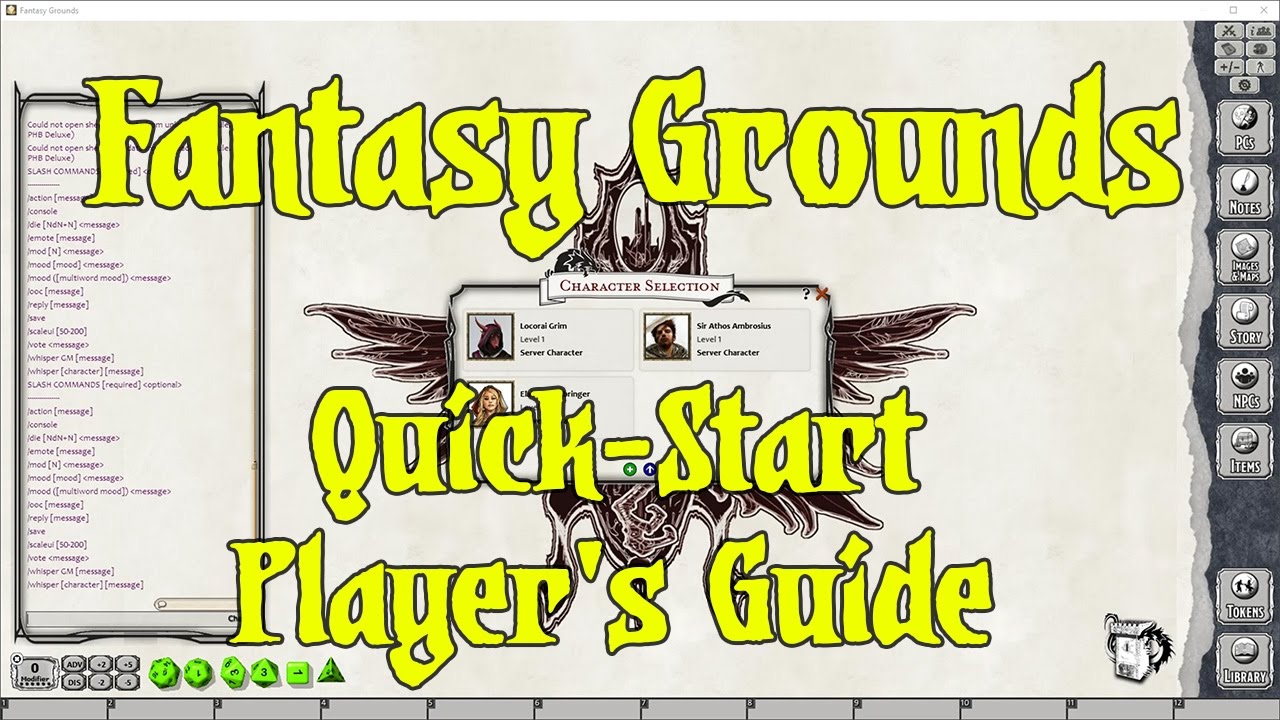 Fantasy Grounds Quick Start Player's Guide - YouTube