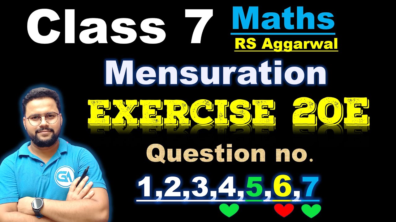 Mensuration | Class 7 Chapter 20 Exercise 20E Question 1 - 7 | RS ...
