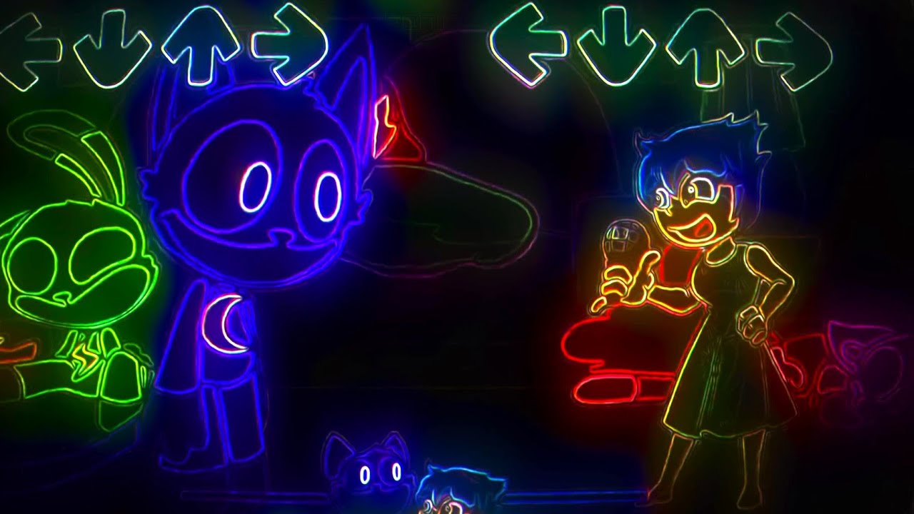 Smiling critters Blue Catnap but inside out 2 FNF NEON Poppy playtime ...