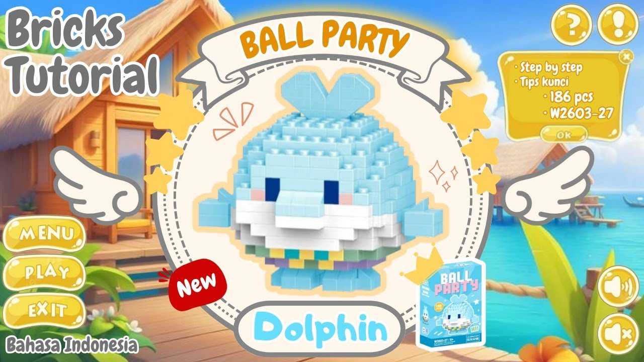 Party Time!! Bricks Ball Party "DOLPHIN" W2603-27 🐬 l Building Bricks ...