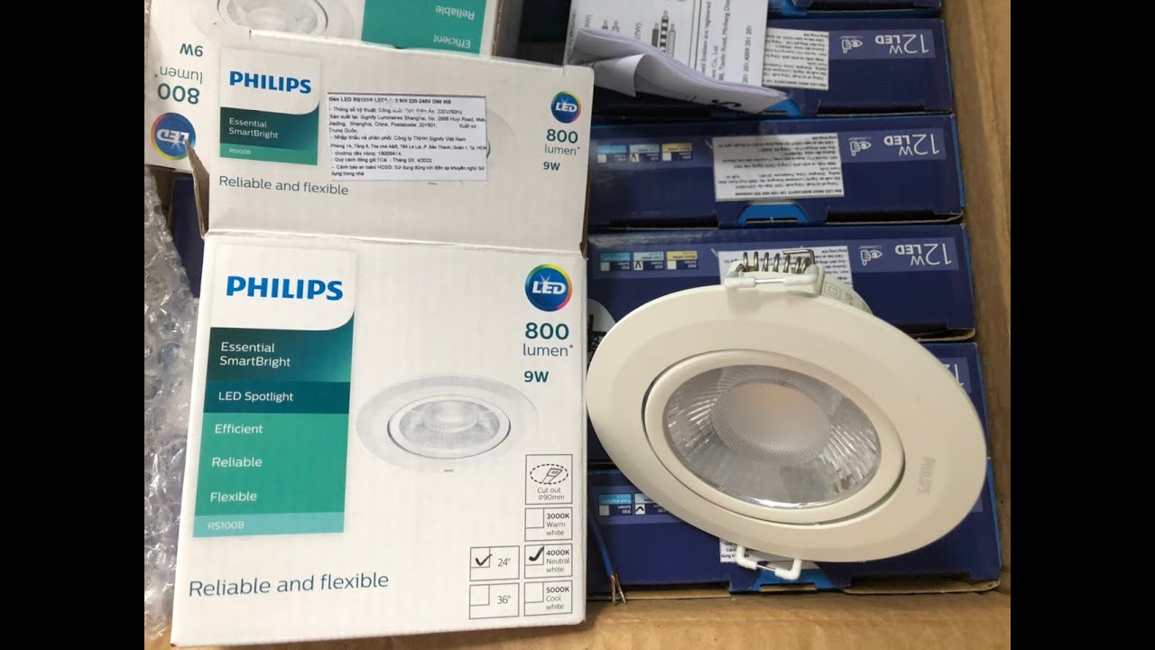 RS100B LED8 840 9W 220 240V D90 Philips - YouTube