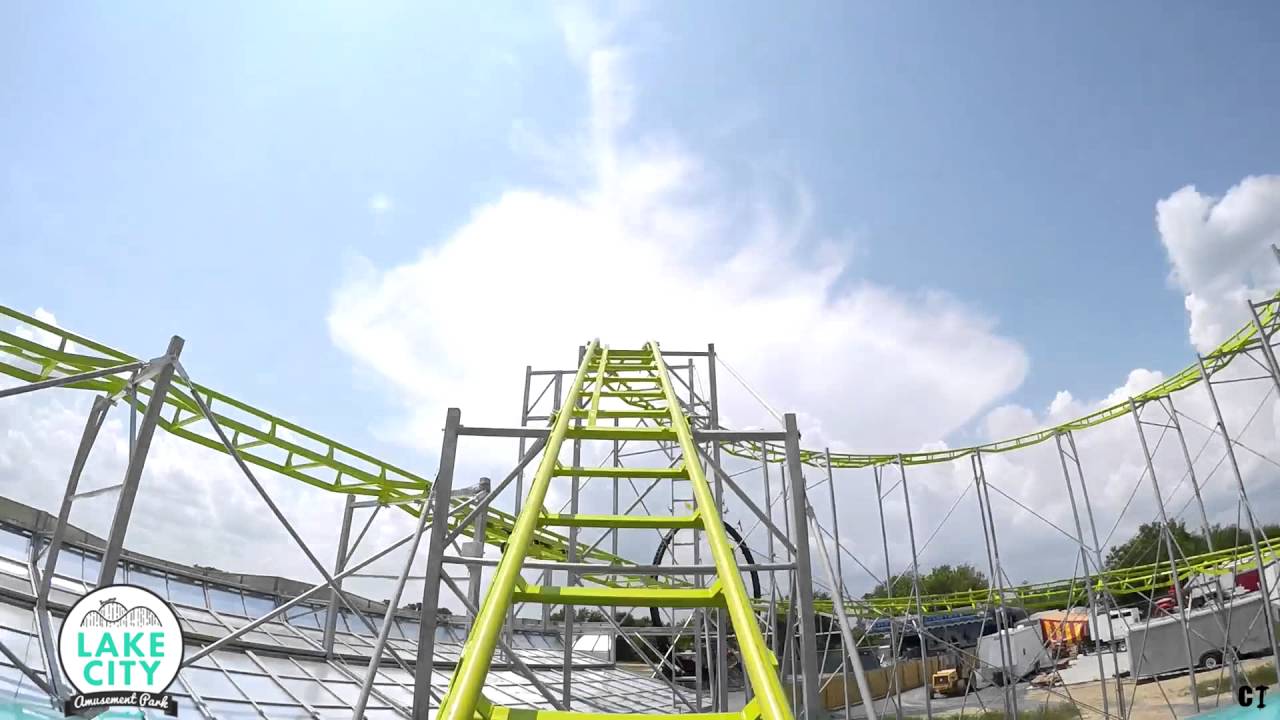 Lake City Amusement Park Cyclone Roller Coaster POV - YouTube