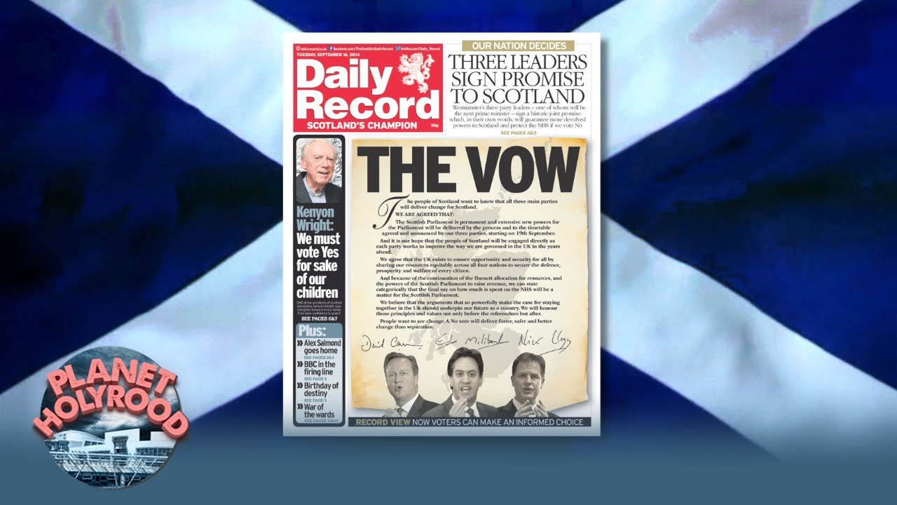 Did Daily Record's 'The Vow' front page swing Scottish Independence ...