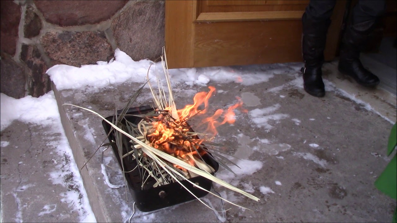 burning palms for Ash Wednesday 2019 - YouTube