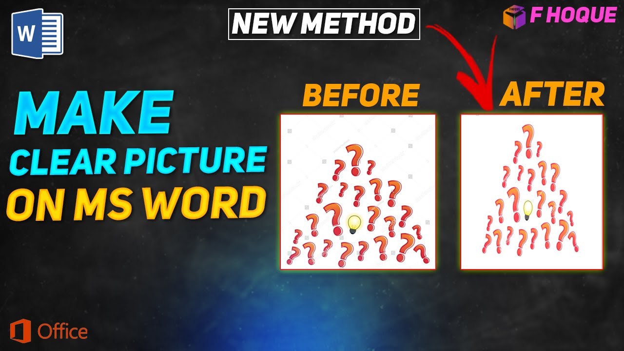 how to make clear picture in ms word | F HOQUE | how to do clear image ...