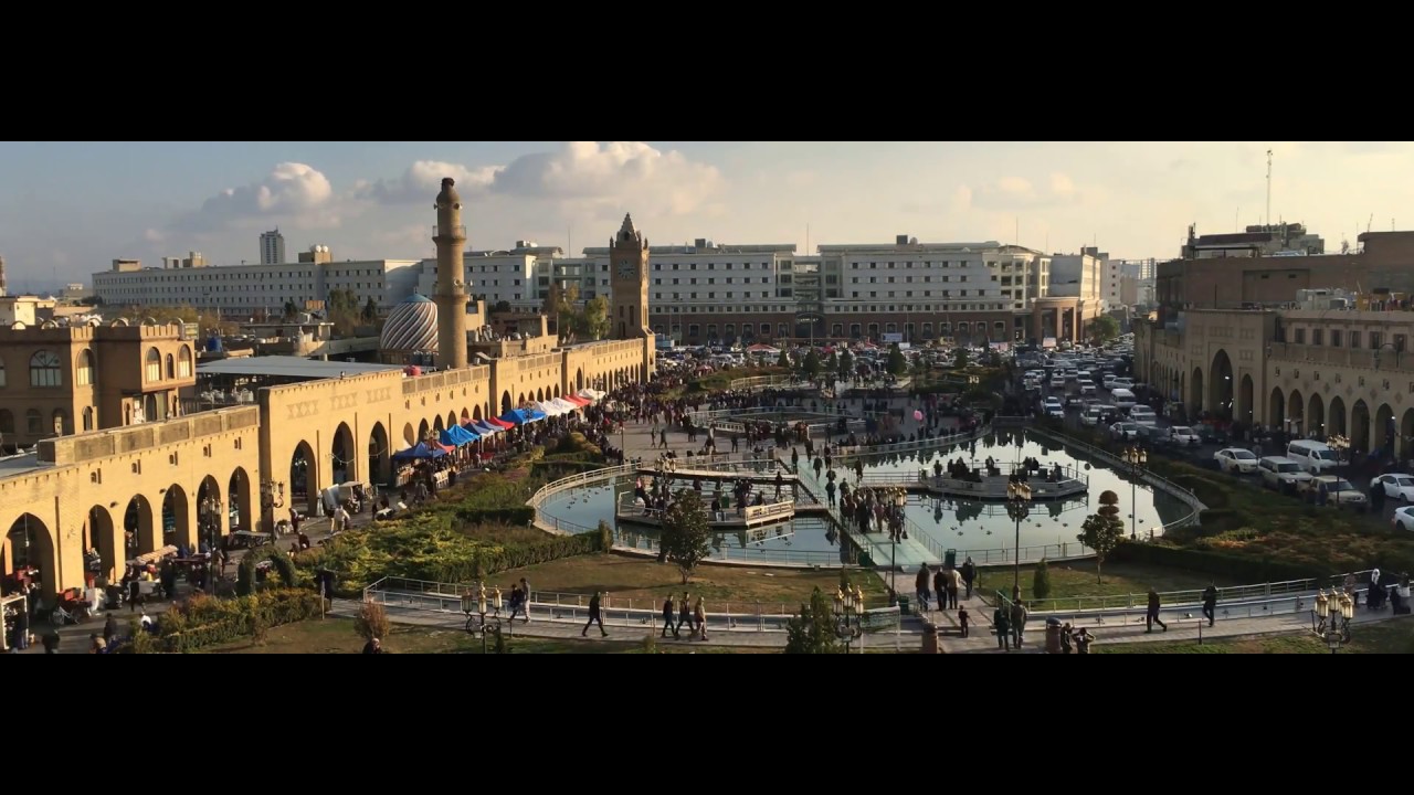 Erbil City in 4K Timelapse and cinematic aspect ratio 2.76 Kurdistan ...