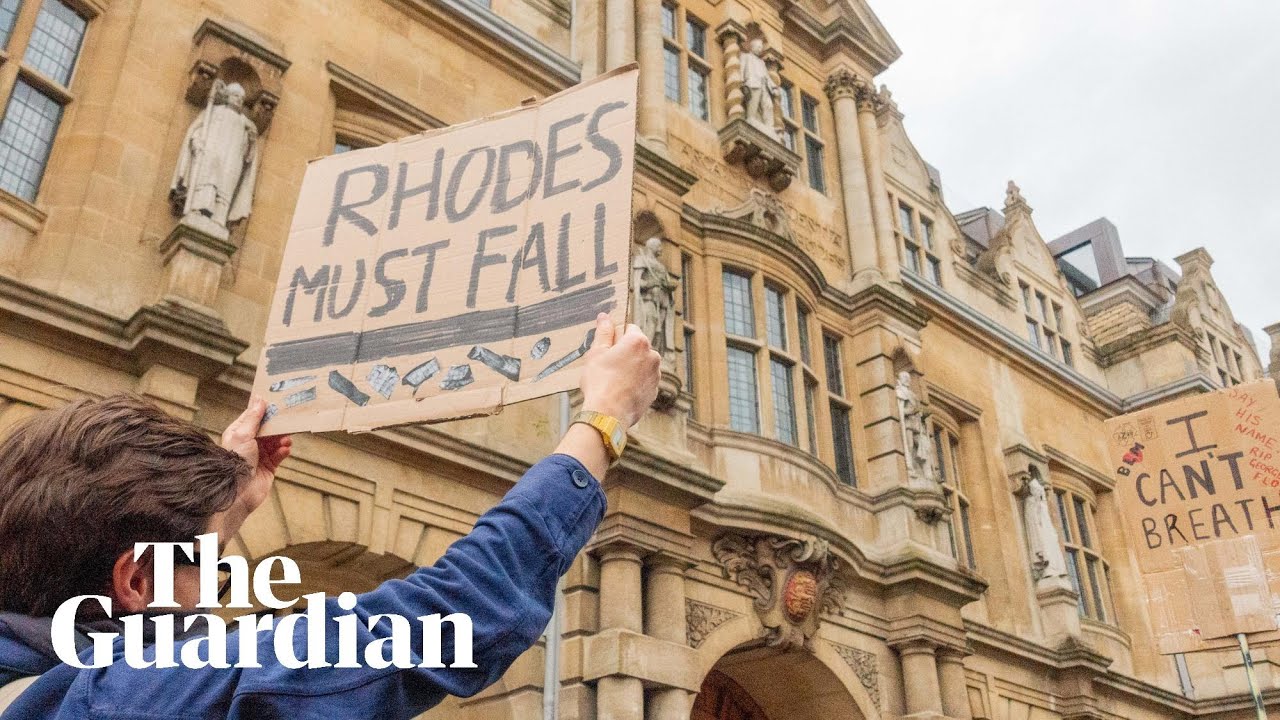 Rhodes must fall: Oxford protesters call for removal of statue - YouTube