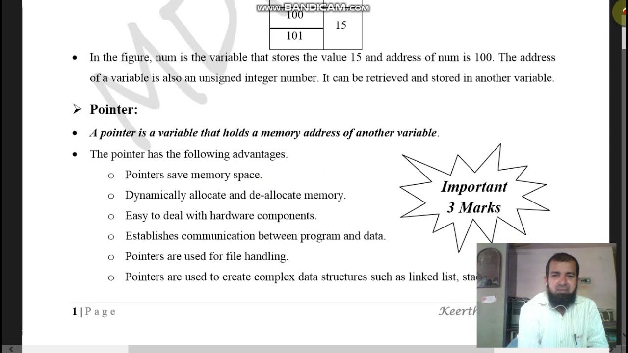 Pointer - Definition and Advantages of pointer - YouTube