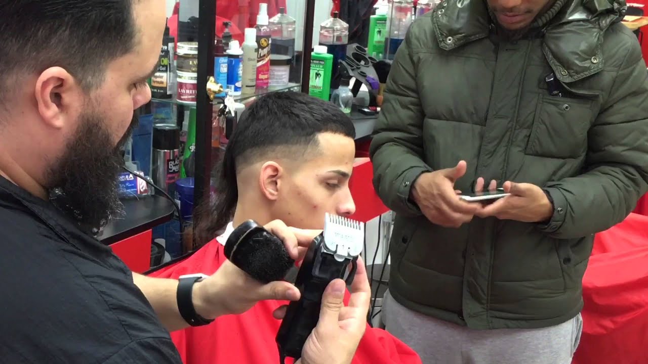 HOW TO DO A MID FADE WITH A PONYTAIL/JEFF THE MASTER BARBER TUTORIALS ...