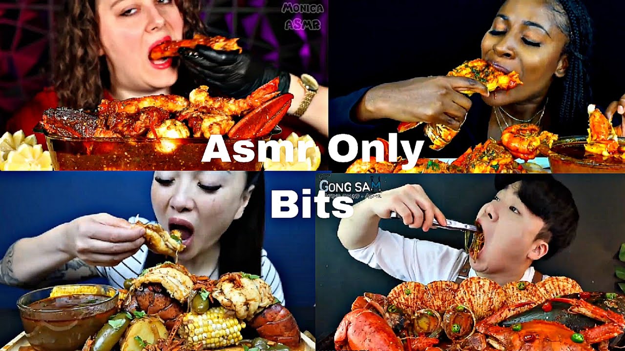 ASMR SEAFOOD//Compilation///no talking///Bites only////asmr Mukbang ...
