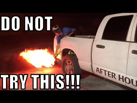 FIRE BREATHING DIESEL TRUCK SET OFF FIRE ALARM!!!!