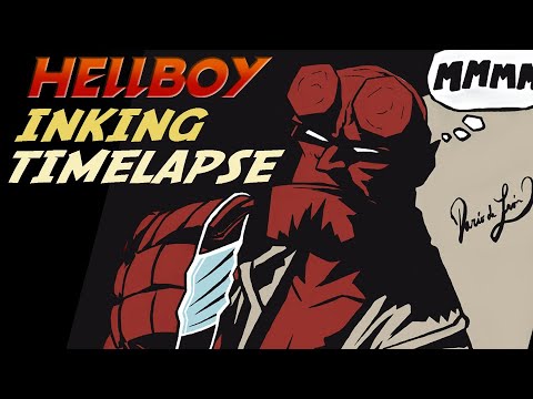 Hellboy Inking -timelapse - YouTube