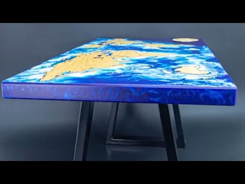 Epoxy World Map 🗾 Table - YouTube
