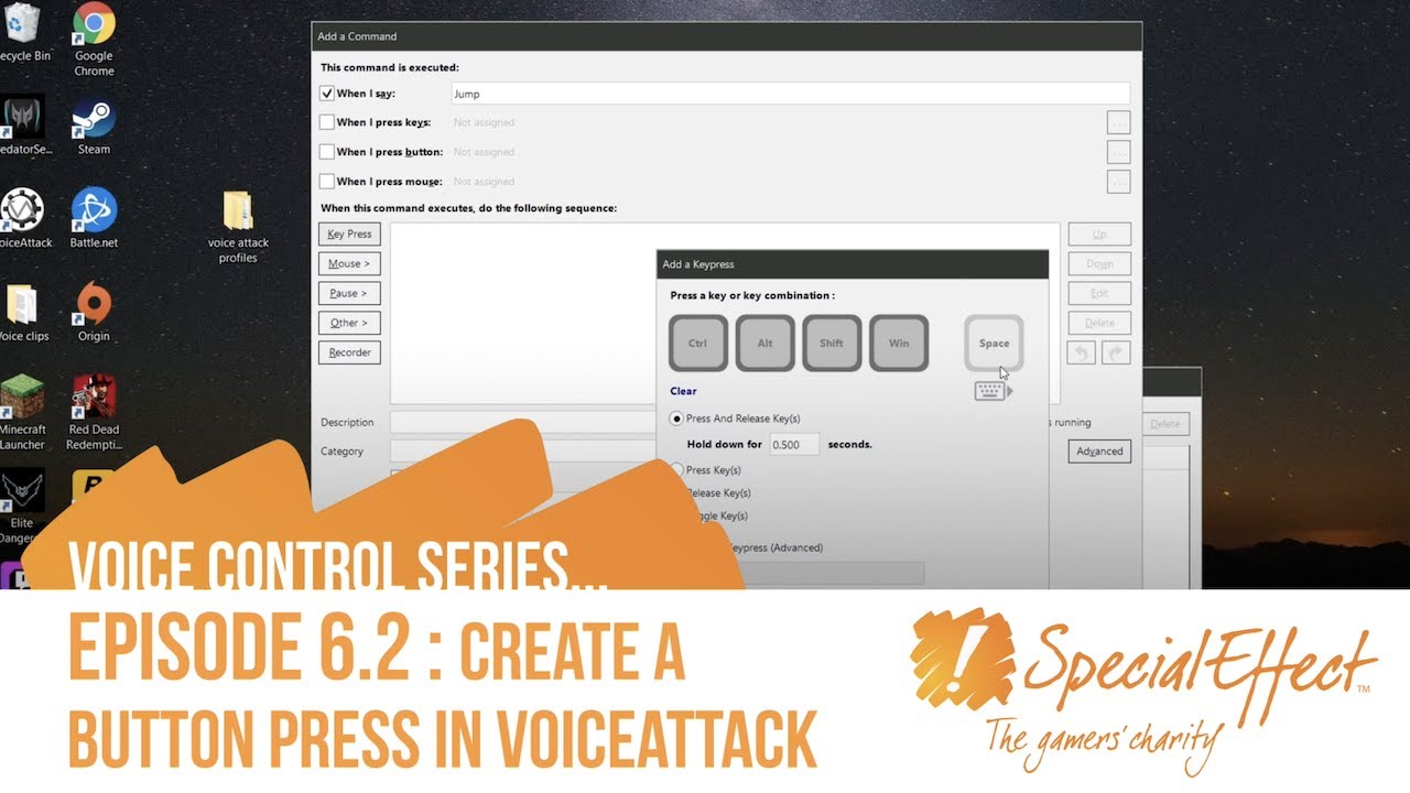 Episode 6.2: Create a Button Press in VoiceAttack | Voice Control ...