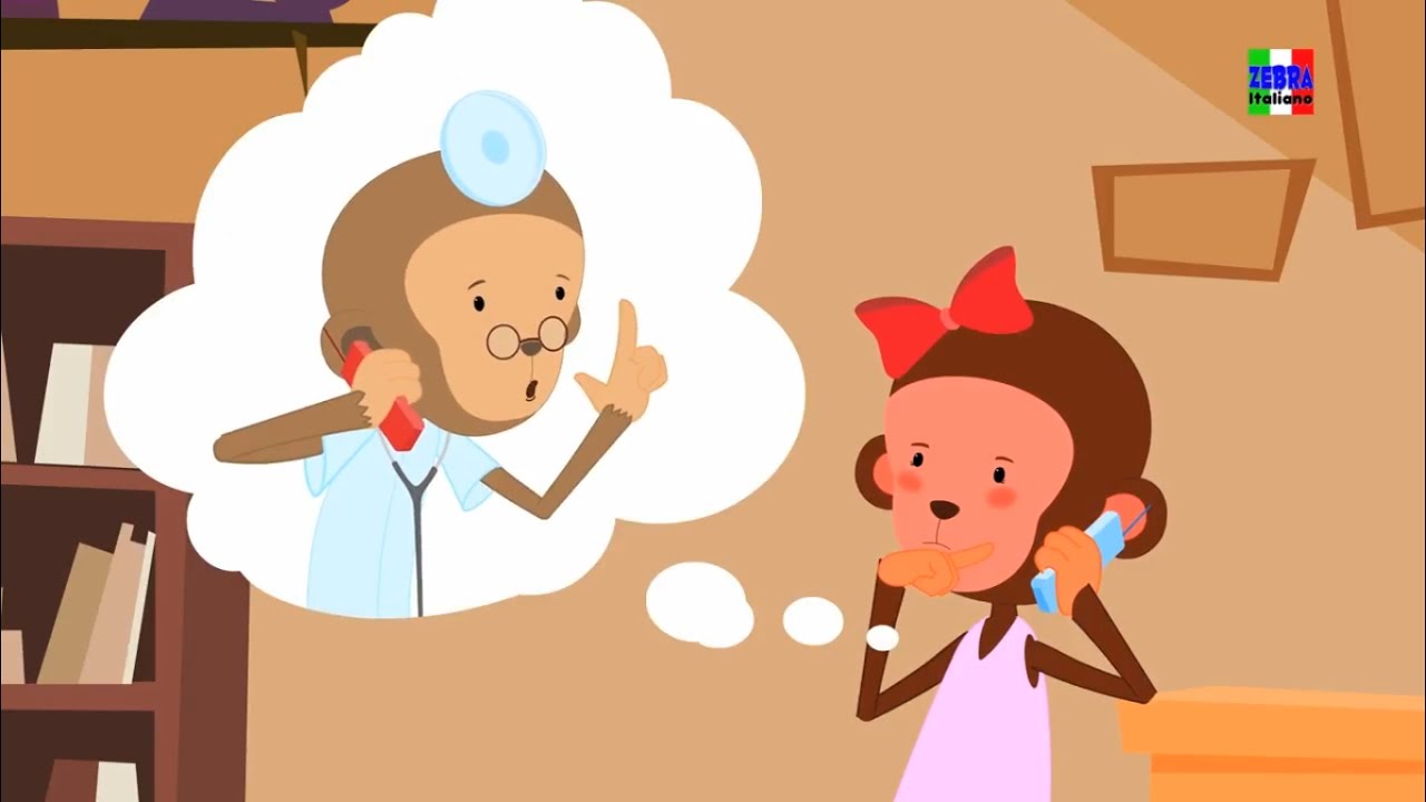 cinque scimmiette | rima per i bambini | canzoni di bambino | Preschool ...