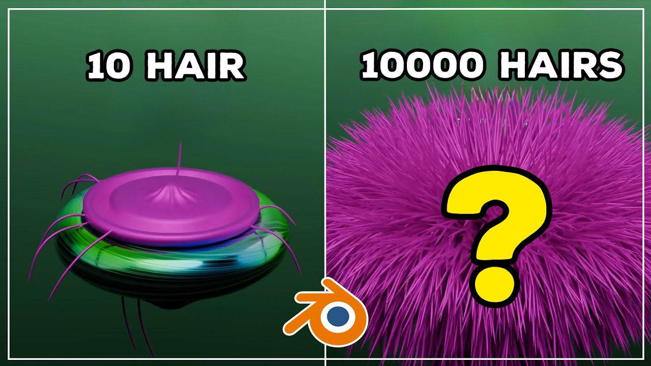 1 Hair vs 10000 Hairs Blender Animation - YouTube