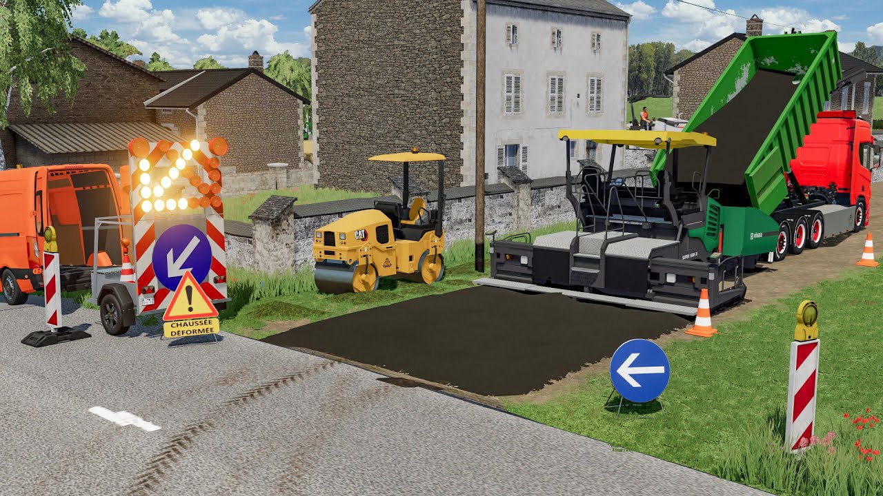 Création d'une route en enrobé pour rejoindre 2 villes | Farming ...