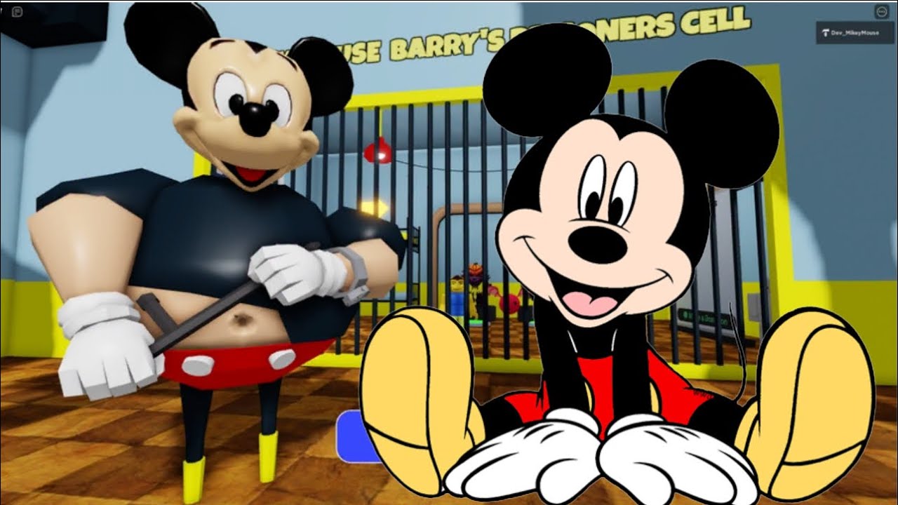 [NEW!] MICKEY MOUSE BARRY'S PRISON RUN! roblox#roblox - YouTube