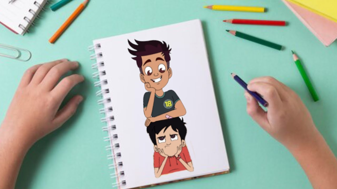 Chikoo Aur Bunty easy drawing / Chiku bunty cartoon drawing / Chiku aur ...
