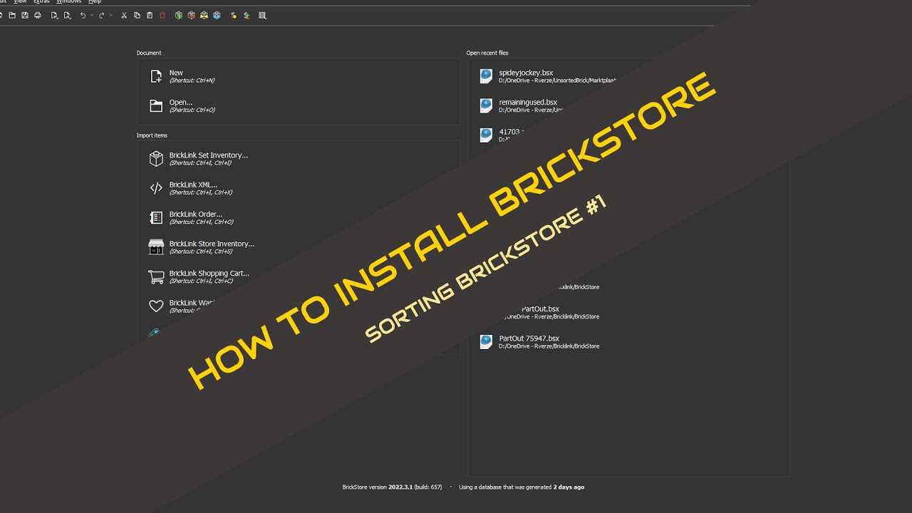 HOW TO: Install BrickStore and connect BrickLink | Sorting BrickStore ...