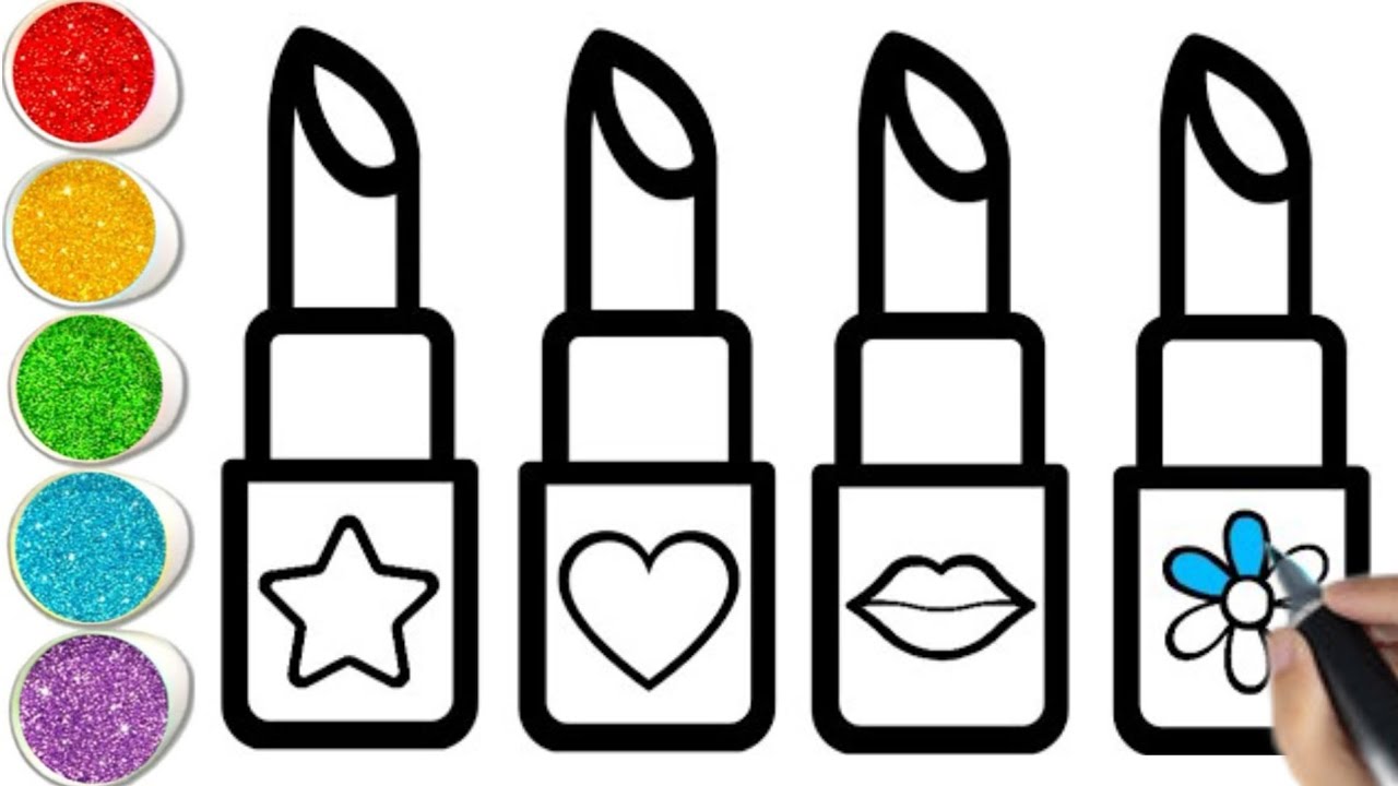 How to Draw Lipsticks Drawing Coloring and Painting for Kids and ...