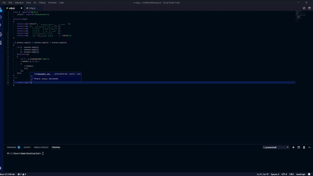 Node.js dos script (windows) - YouTube
